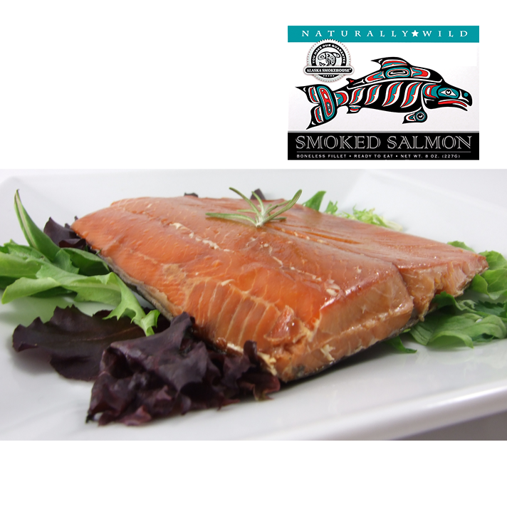 8 oz Natural Smoked Salmon in White Gift Box – World Wide Gourmet Foods